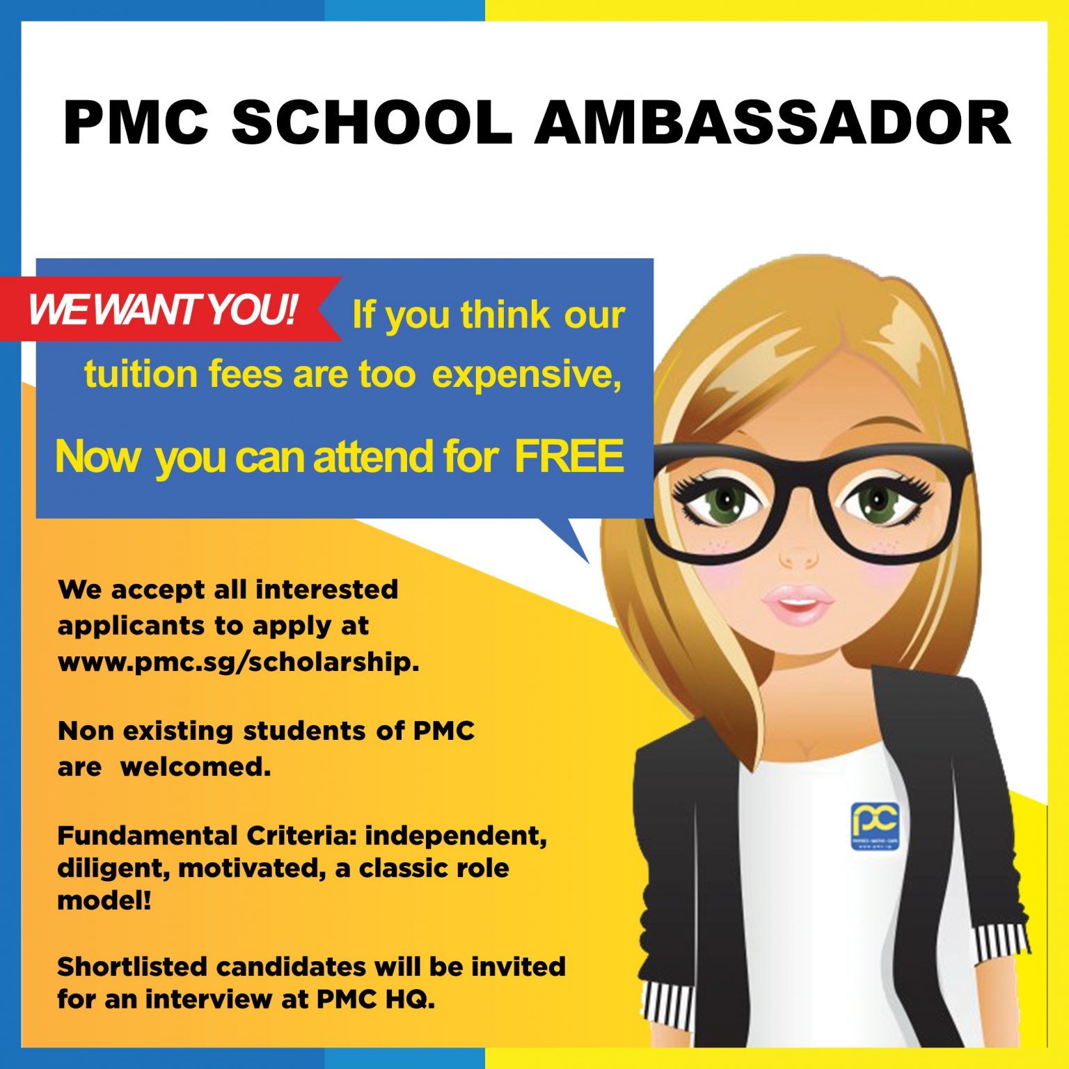 PMC Scholarship for School Ambassador - PMC.SG EDUCATION GROUP